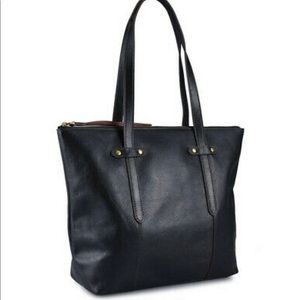 Fossil | Bags | Fossil Felicity Black Leather Tote | Poshmark